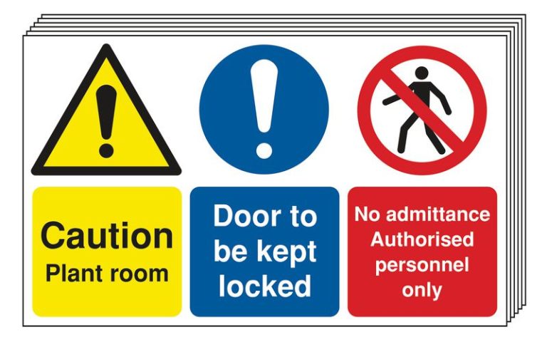 6-Pack Caution Plant Room Door To Be Kept Locked Signs - Safety Sign ...